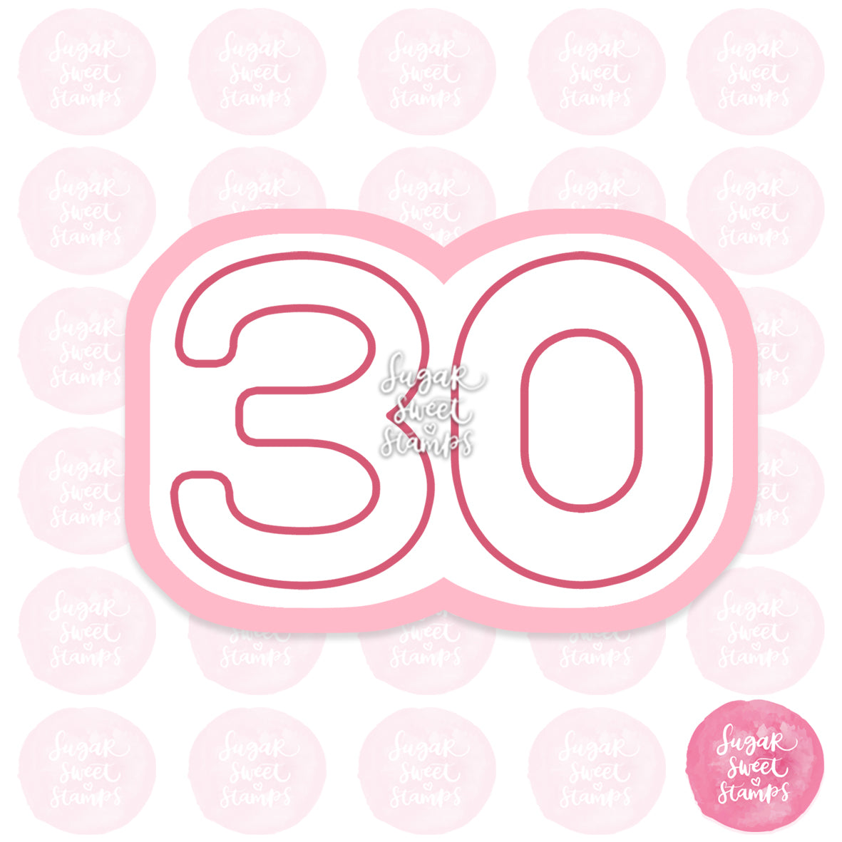 Sugar Sweet Stamps | Age Cookie Cutters | Number Thirty Cookie Cutter